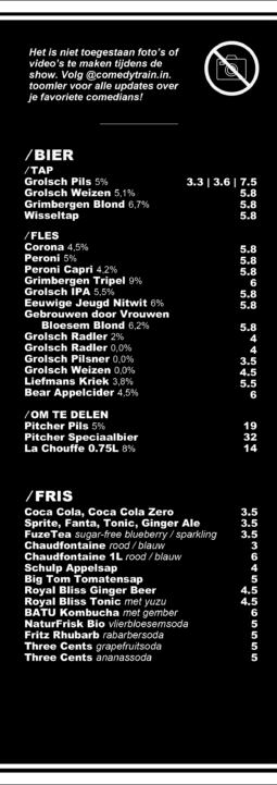Menu | Comedytrain